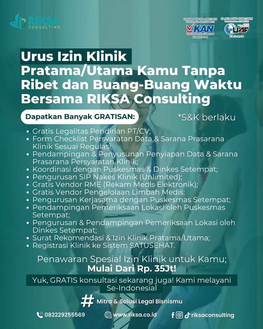 Jasa Izin Operasional Klinik Pratama/Klinik Utama Banjaran, Bandung √